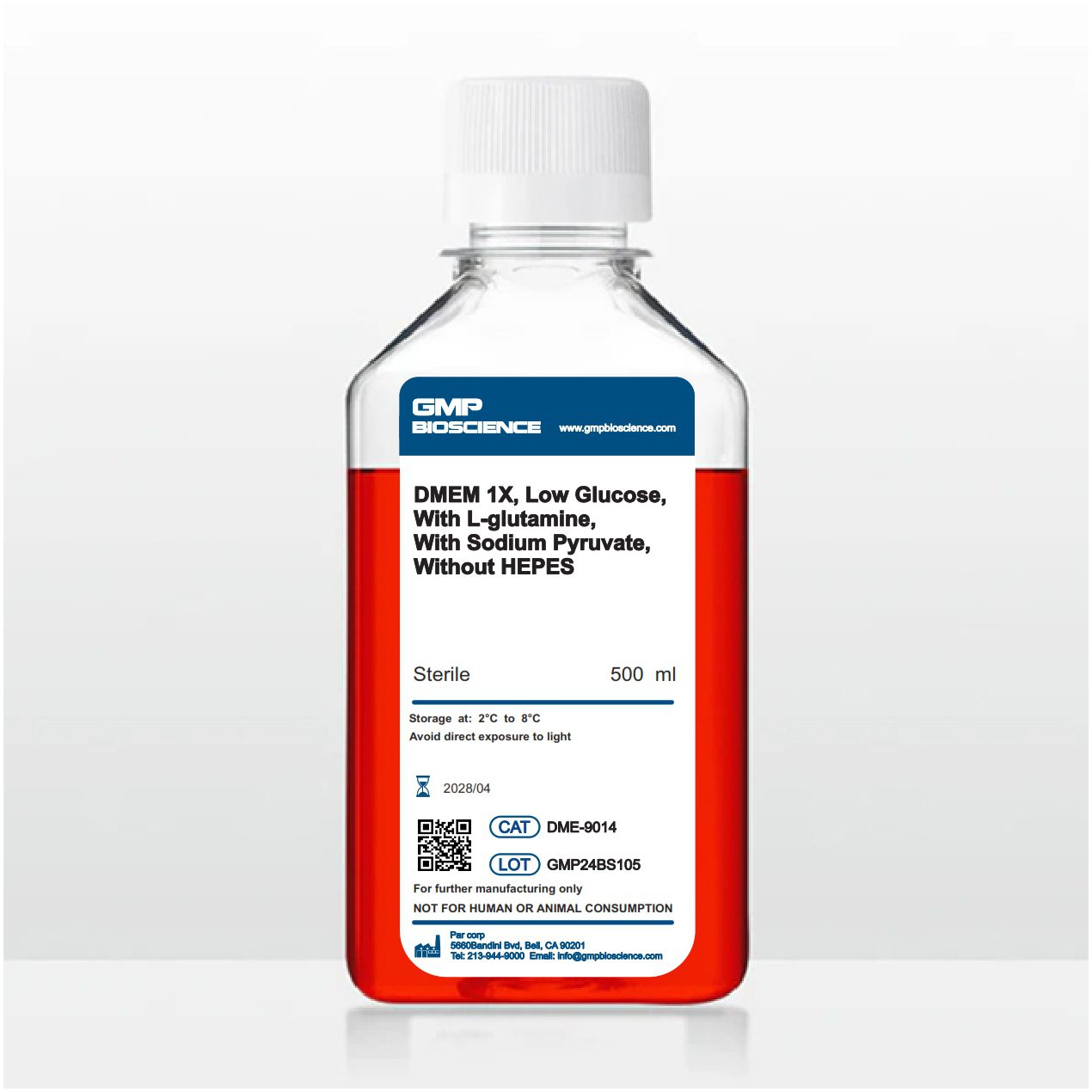 DMEM 1X, Low Glucose, with L-glutamine, with Sodium Pyruvate, without ...